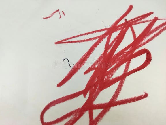 Red Crayon Scribbles Isolated Stock Photo - Image of crayon, background ...