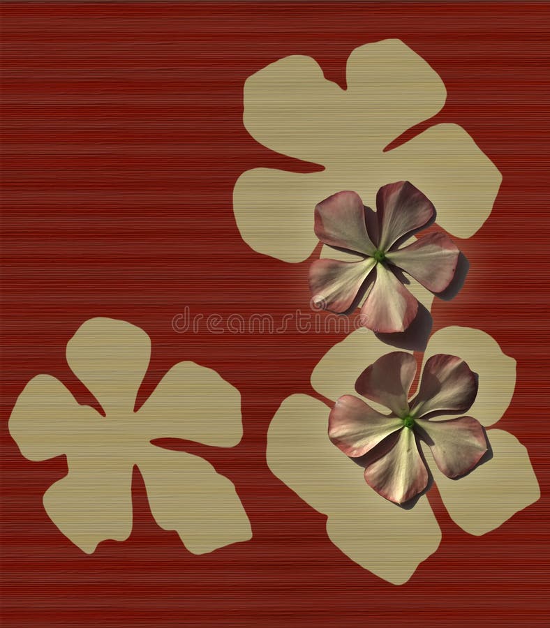 Red & Cream Ribbed Flower Print Stock Illustration - Illustration of ...