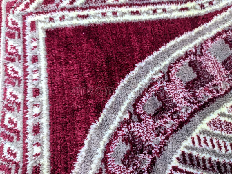 Red and Creamy Color of Prayer Rug Stock Image - Image of flower ...