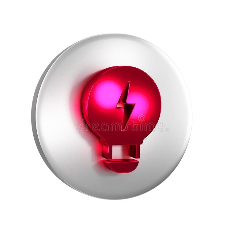 Red Creative Lamp Light Idea Icon Isolated on Transparent Background ...