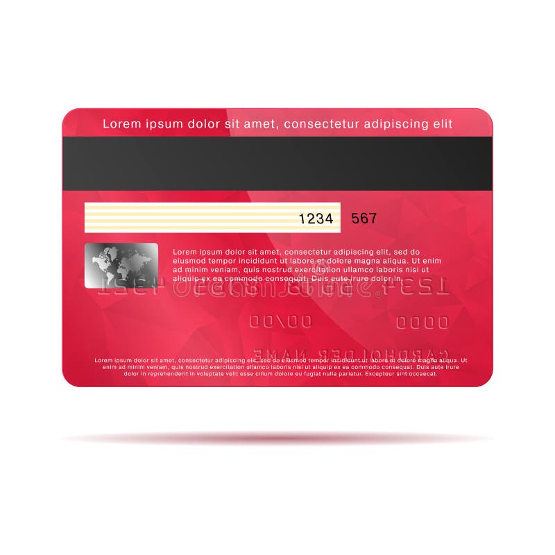 Red Credit Card Back Icon, Realistic Style Stock Vector - Illustration ...