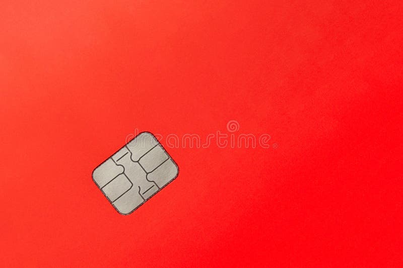 Red credit card with chip stock photo. Image of finance - 367725454