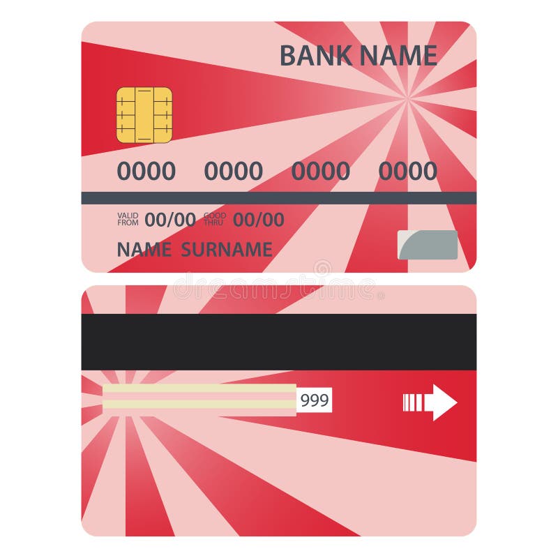 Red Credit Card, Debit Card Stock Vector - Illustration of currency ...