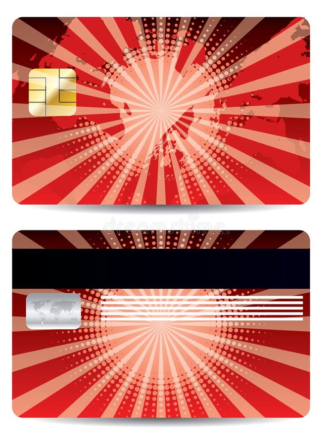 Red credit card design stock vector. Illustration of expenses - 16457639