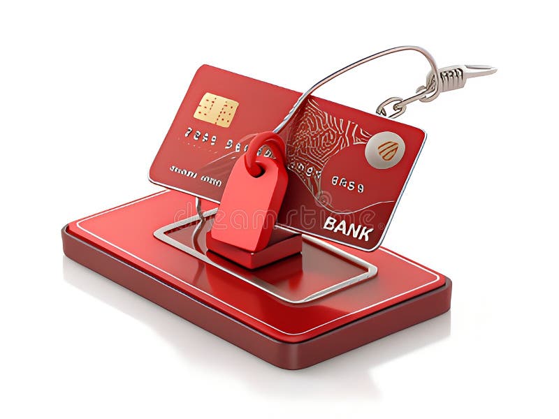Red Credit Card with Padlock Representing Secure Banking and Online ...