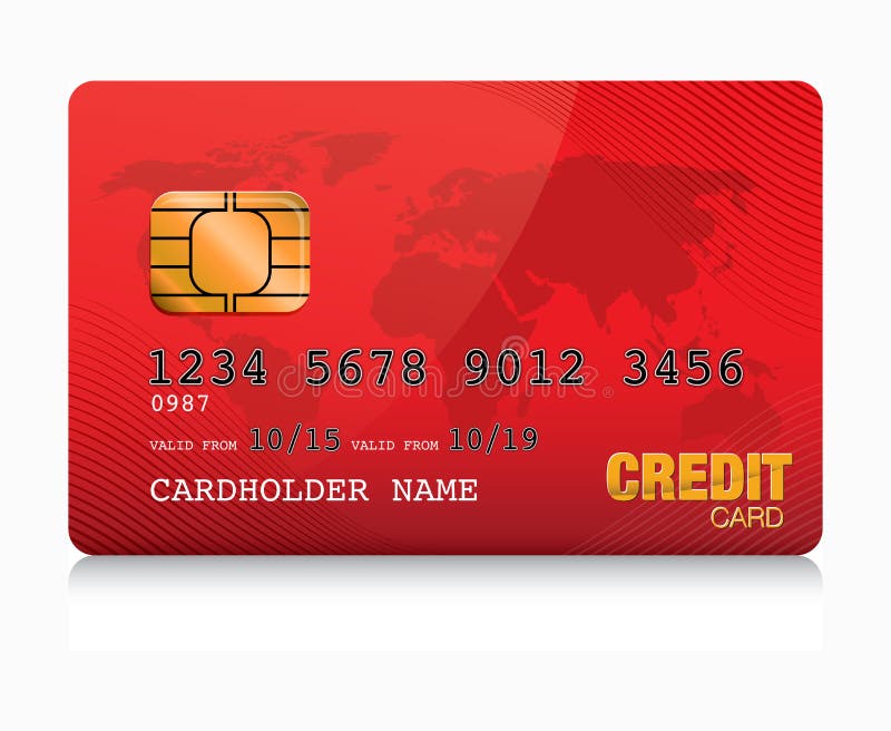 Red credit card stock vector. Illustration of money, credit - 59530811