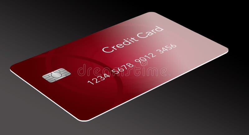 A Red Credit Card is Seen in Dramatic Light Stock Illustration ...