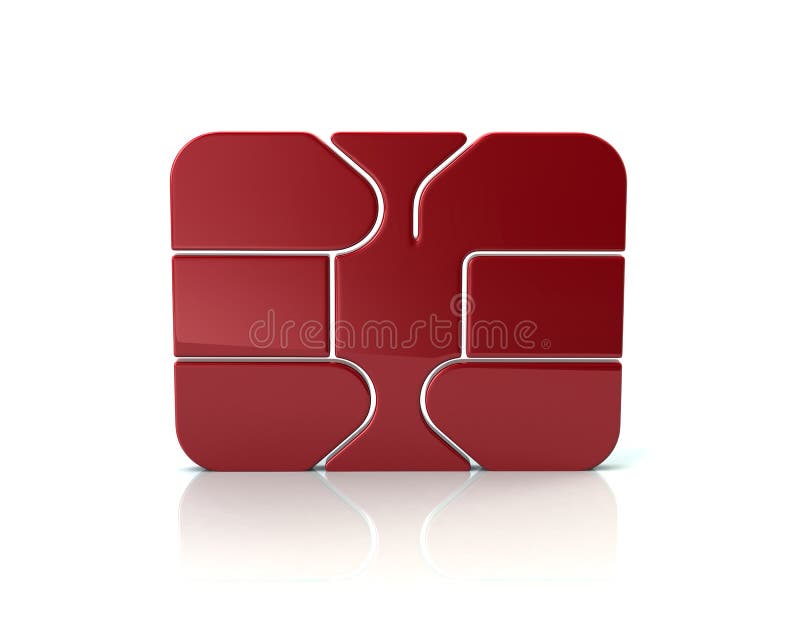 Red credit debit card chip stock illustration. Illustration of commerce ...