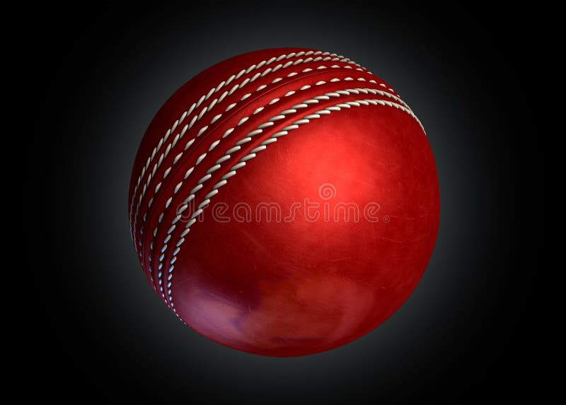 Red Cricket Ball stock illustration. Illustration of bowling - 51879466