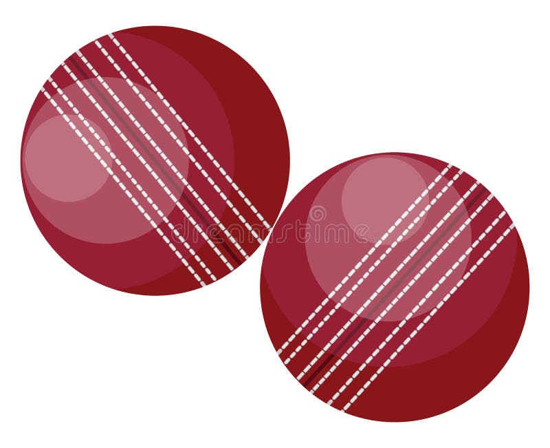 Red cricket balls, icon stock vector. Illustration of wood - 261384292