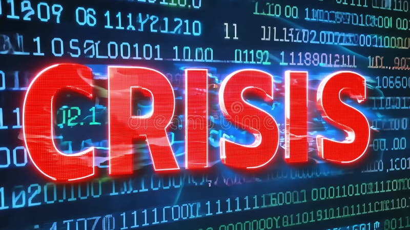 Red CRISIS Text on Binary Digital Code Background Stock Video - Video ...