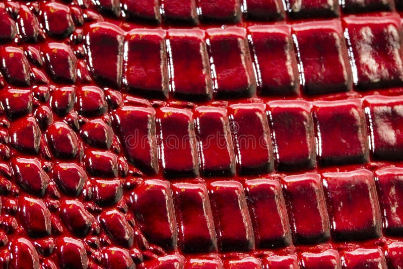 Red Crocodile Skin Pattern Texture Background Stock Photo - Image of ...