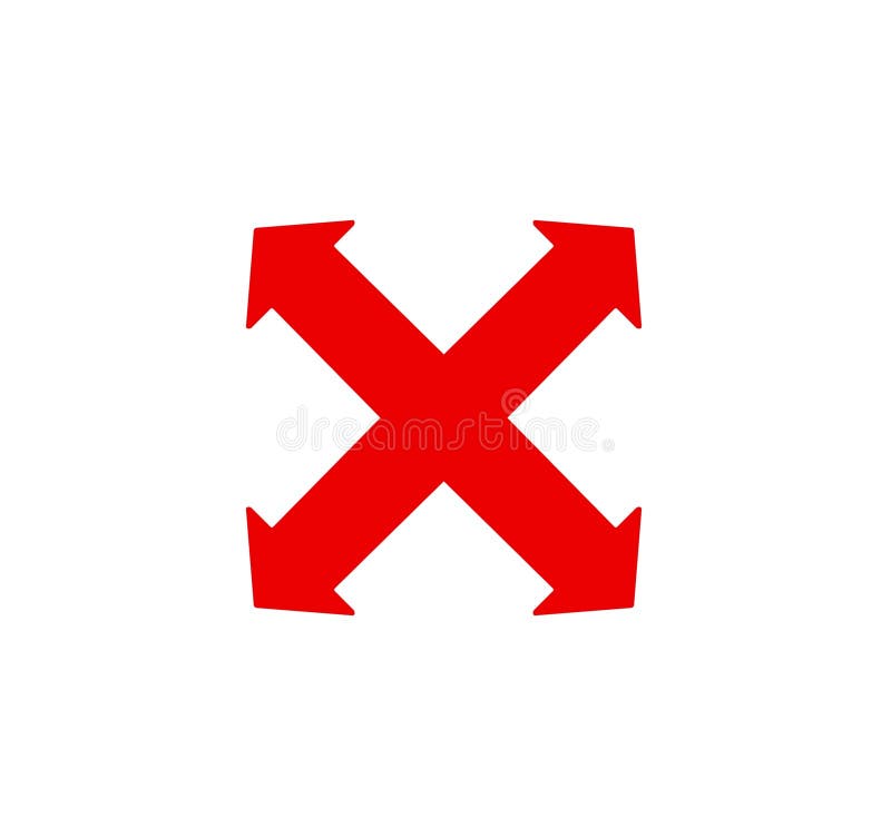 Red Cross Arrow Icon Symbol, Direction Logo Design Element Stock ...