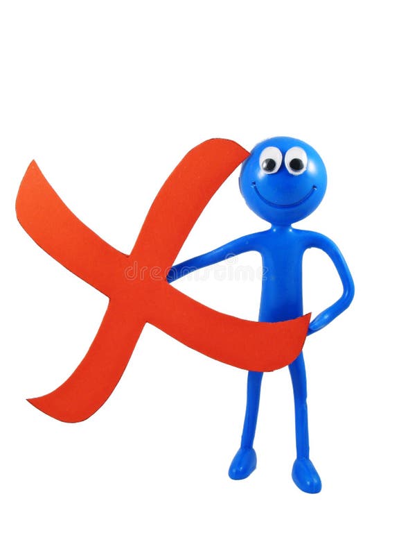 Red Cross Being Held by Blue Figure Stock Image - Image of stopped ...