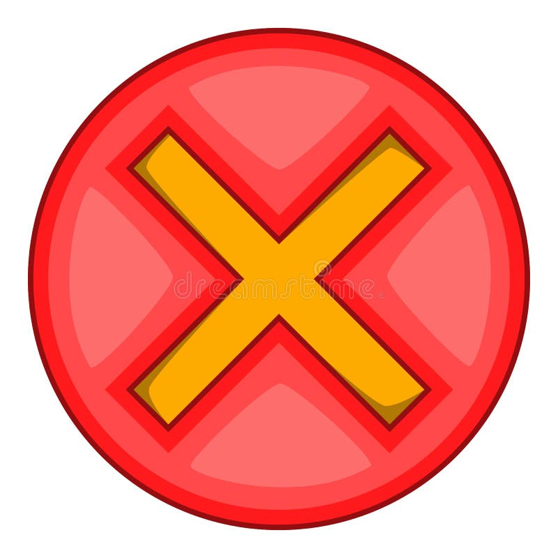 Red Cross, Check Mark Icon, Cartoon Style Stock Vector - Illustration ...
