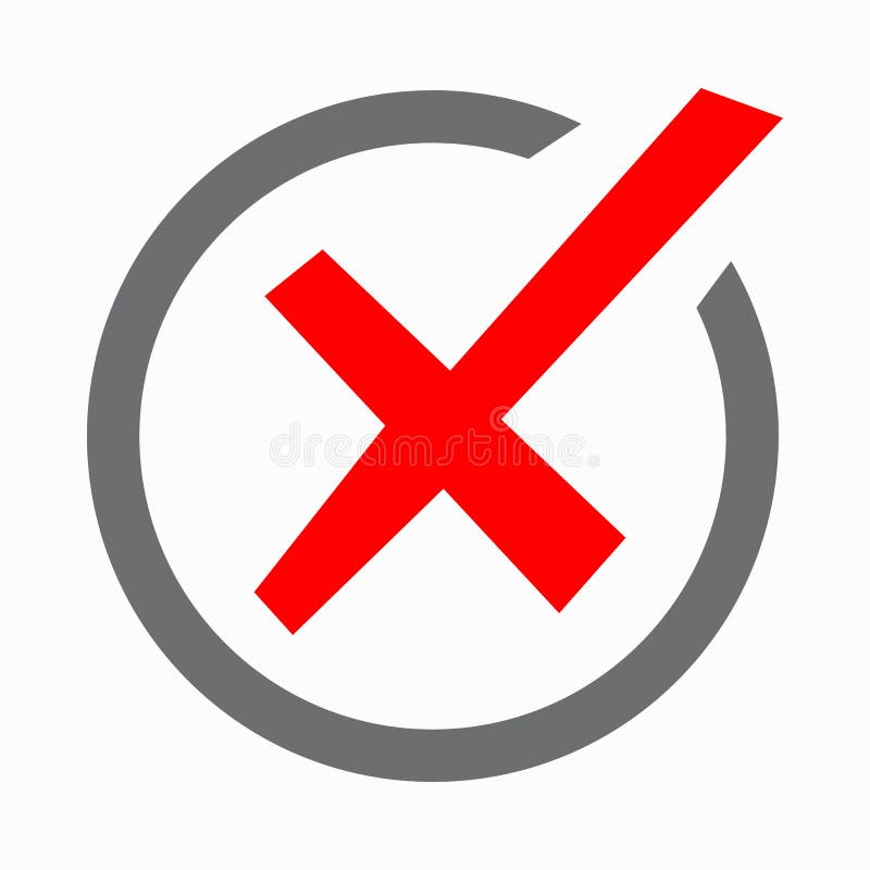 Red Cross, Check Mark Icon, Simple Style Stock Vector - Illustration of ...