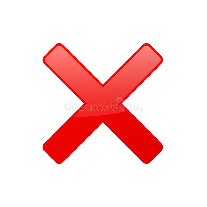 Red Cross Check Mark. Rejection and No Voting Symbol Stock Vector ...