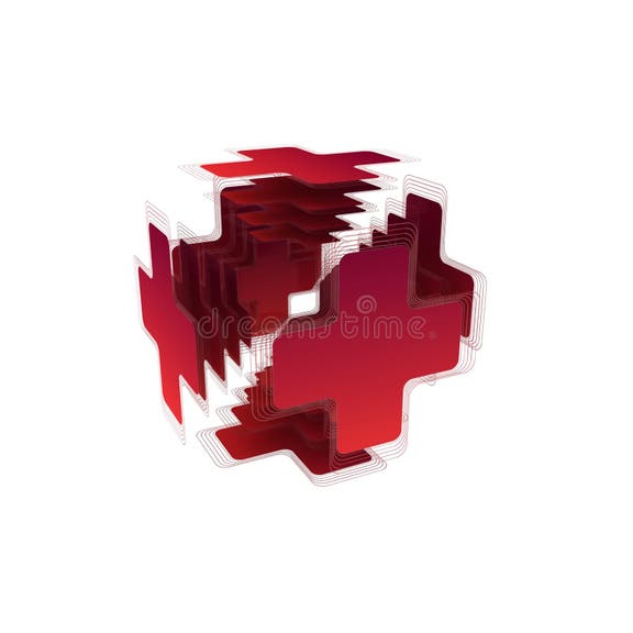Red Cross Cube stock illustration. Illustration of cube - 4805718