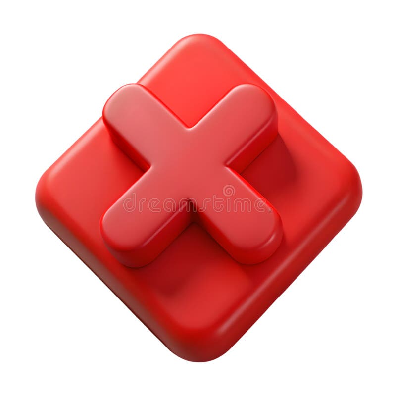 Red Cross 3D Icon stock illustration. Illustration of cross - 370146087