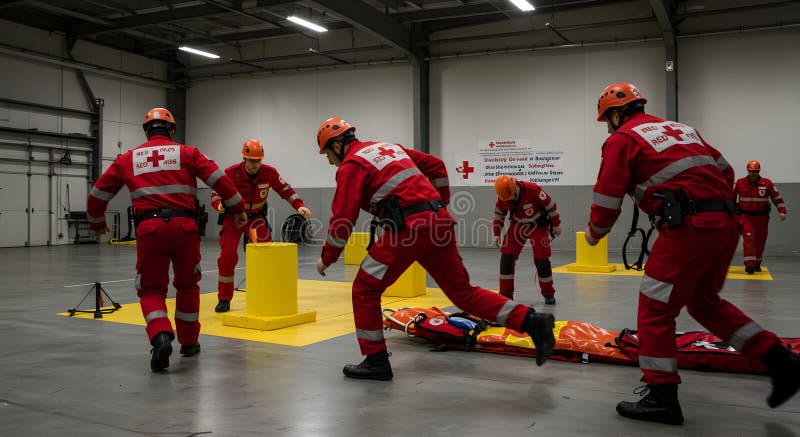 Red Cross Emergency Response Training Stock Illustration - Illustration ...