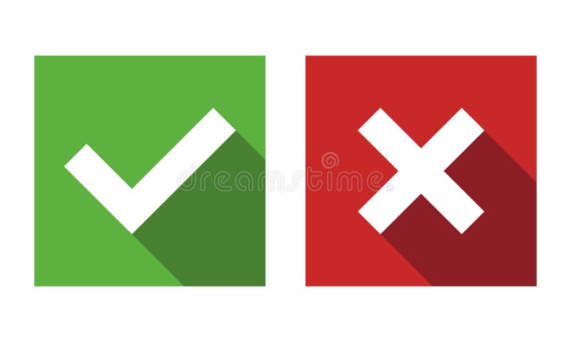 Red Cross and Green Check Mark, Vector Stock Vector - Illustration of ...
