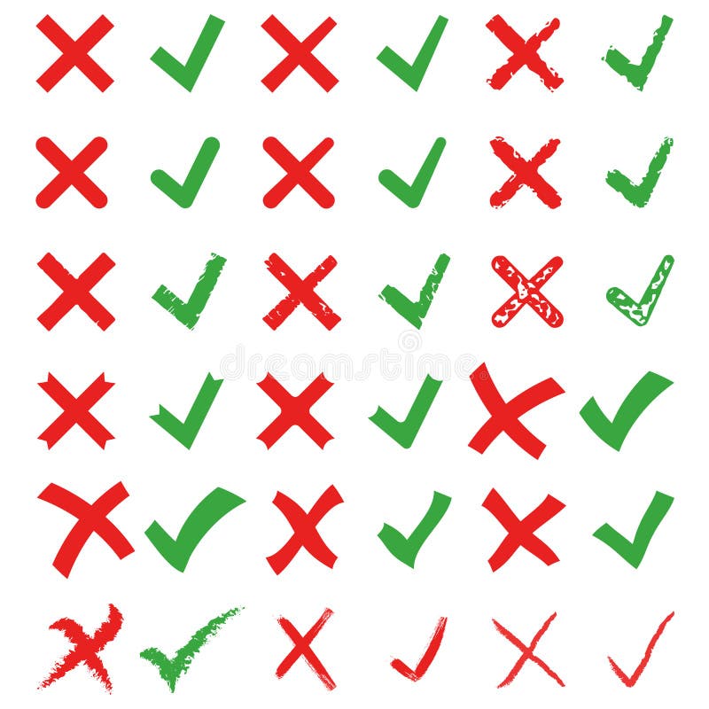 Green Tick Red Cross Stock Illustrations – 7,624 Green Tick Red Cross ...