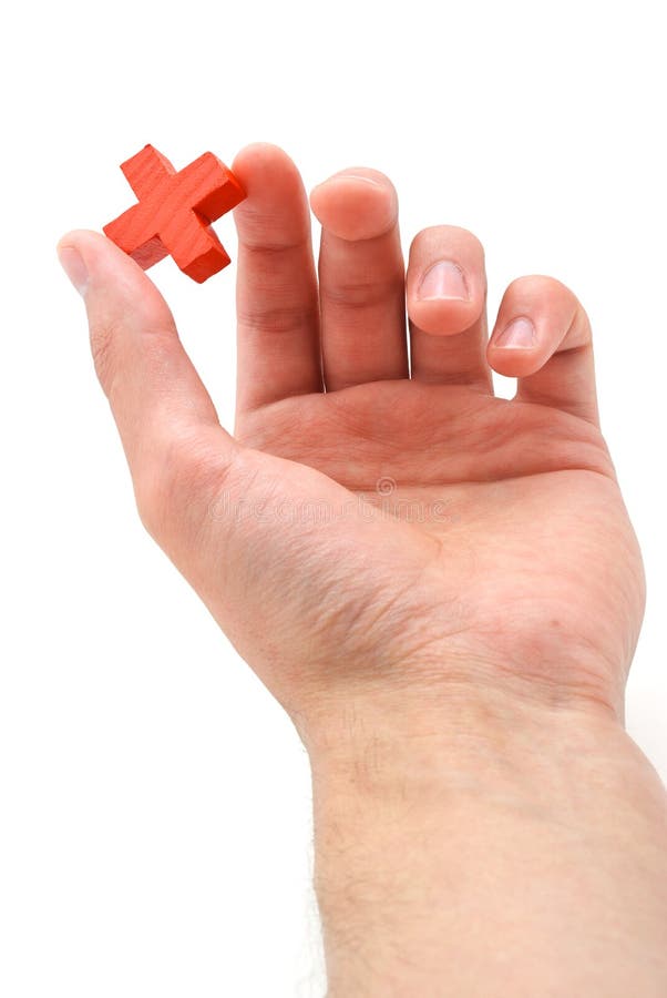 Red cross in hand editorial stock image. Image of hand - 15532459