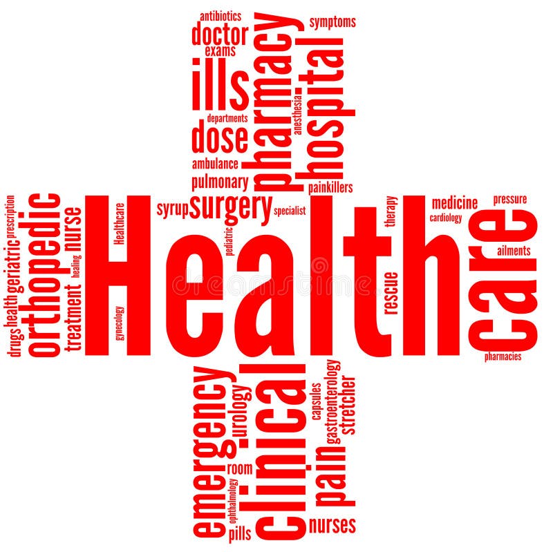 Red Cross - Health and Wellbeing Tag or Word Cloud Stock Illustration ...