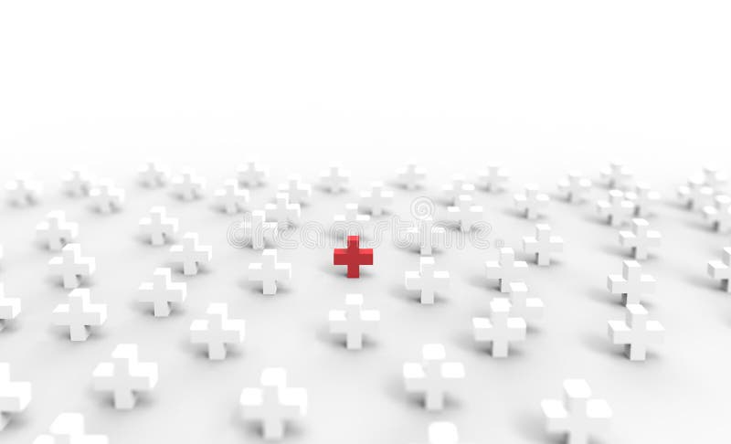 Red Cross Icon on White Background. Stock Illustration - Illustration ...
