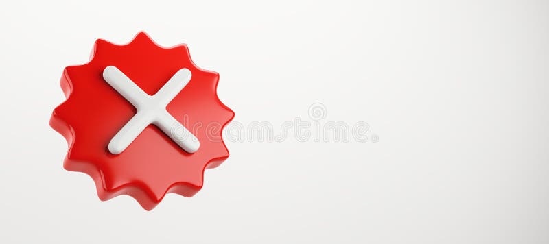 Red Cross Icon on a White Background. 3D Rendering Stock Illustration ...