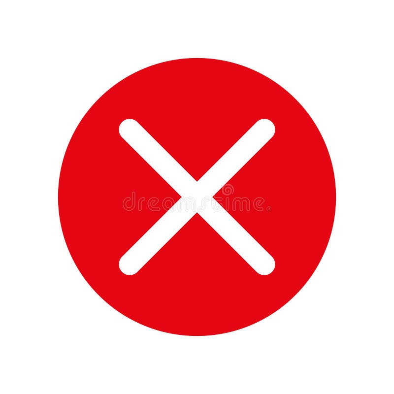 Red Cross Icon. White X Symbol in Red Circle. Error or Cancel Sign ...