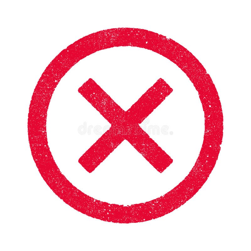 Red cross circle ink stamp stock vector. Illustration of wrong - 386728820