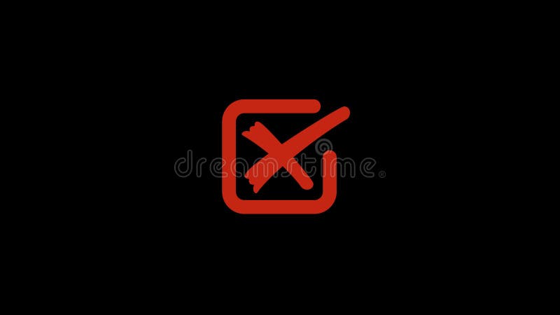 Red Cross Mark Animation on Transparent Background with Alpha Channel ...