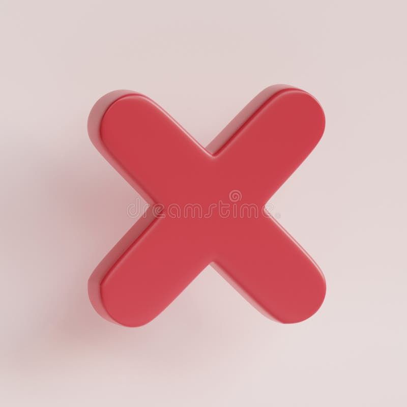 Red cross mark. 3d render stock illustration. Illustration of checklist ...