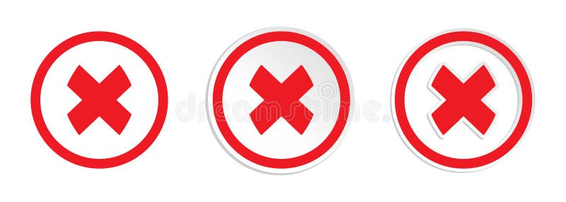 Red Cross Mark Icon Set- Vector Stock Vector - Illustration of mark ...