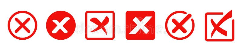 Red Red Cross Mark Set. Checkmark Icon Set. Cross Symbol Stock Vector ...