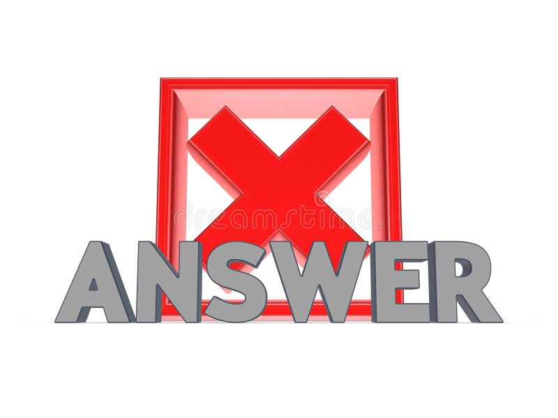 Word ANSWER and tick mark. stock image. Image of accept - 31575833