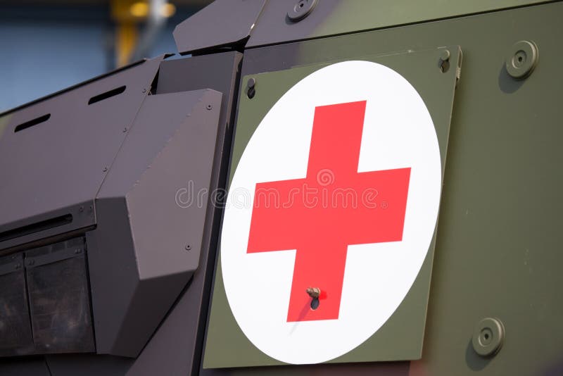 Red Cross on a Military Armored Vehicle Editorial Image - Image of burg ...