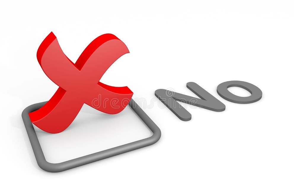 Red cross and NO word. stock illustration. Illustration of negativity ...