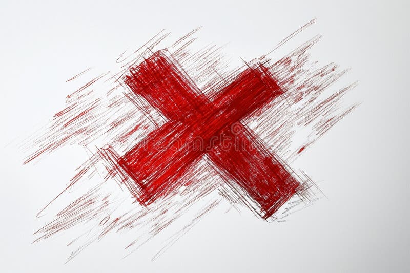 Red cross sign Ai photo stock illustration. Illustration of wall ...