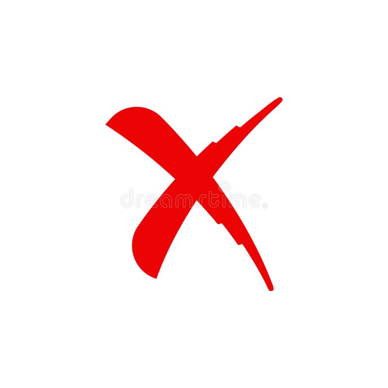 Red Cross Sign Vector Design. Rejection Symbol Stock Vector ...