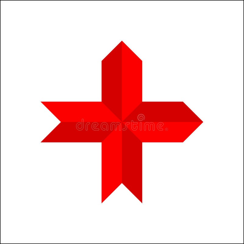 Red Cross Symbol on White Background. Stock Illustration - Illustration ...