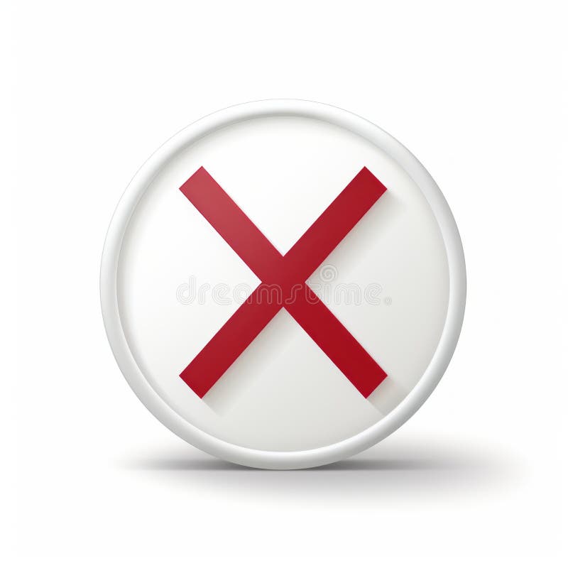 A Red Cross Symbol on a White Button Stock Illustration - Illustration ...