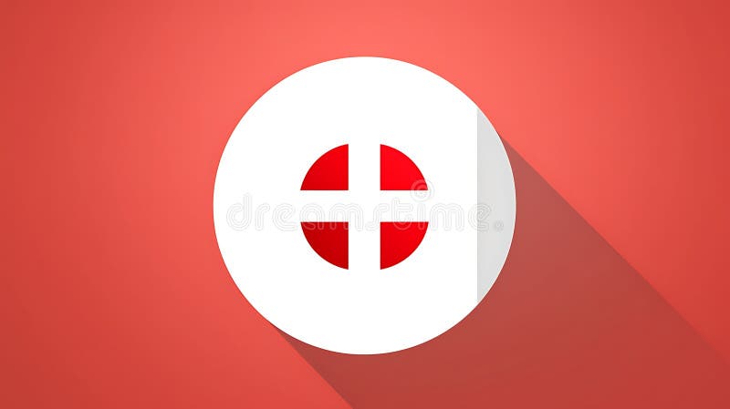 Red Cross Symbol in White Circle on Red Background Stock Illustration ...