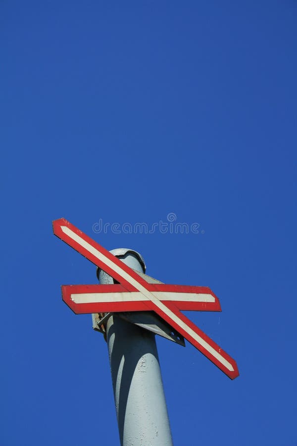 Red Cross Traffic Sign No Entry Stock Photo - Image of blus ...