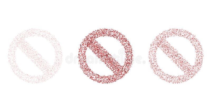 Red Crossed Circle Danger Sign Created from Red Dots Stock Vector ...