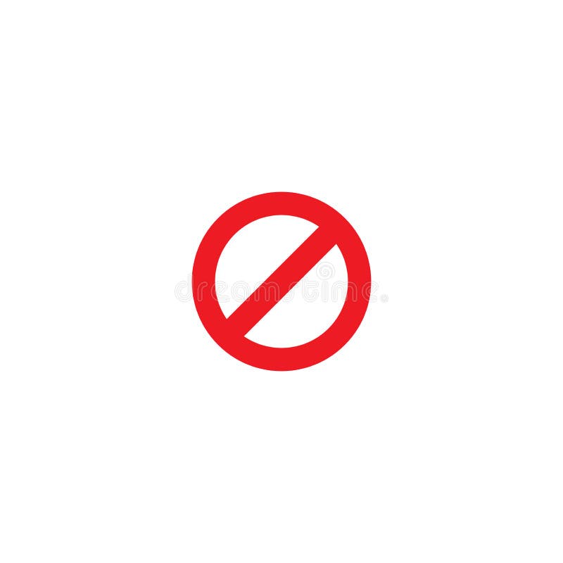 Red Crossed Circle. Prohibited Button. Caution Icon Stock Vector ...