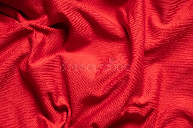 Red Crumpled Fabric As Background Close Up Stock Image - Image of ...