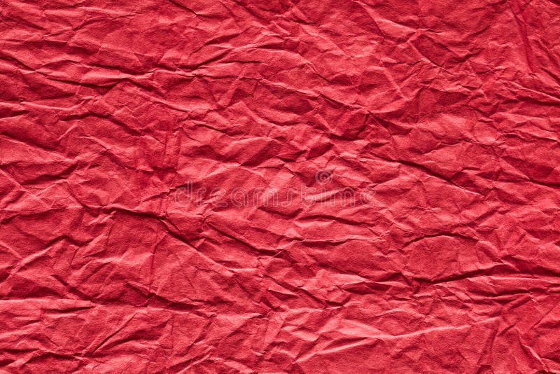 Red Crumpled Paper Background Stock Image - Image of backdrop, crumple ...
