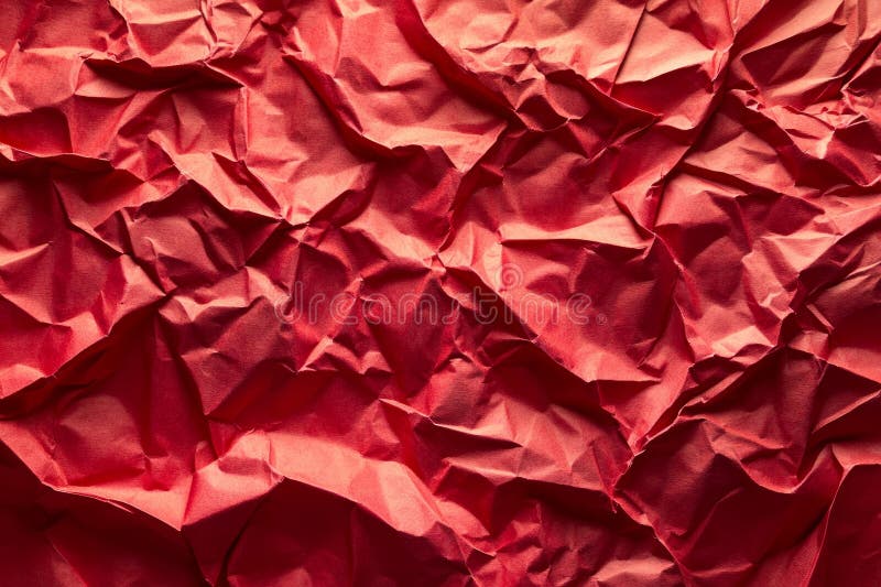 Red Crumpled Paper Texture on Flat Surface. AI Image Stock Image ...